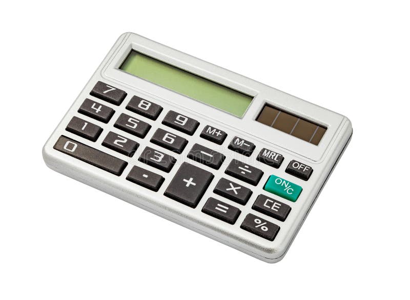Calculator, Silver Device for Financial Calculations, Side View ...