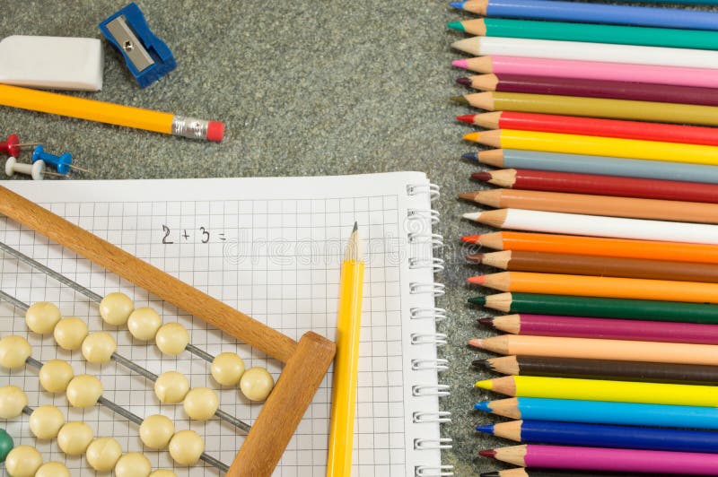 Calculator And Simple Addition Equation Stock Photo - Image of color ...