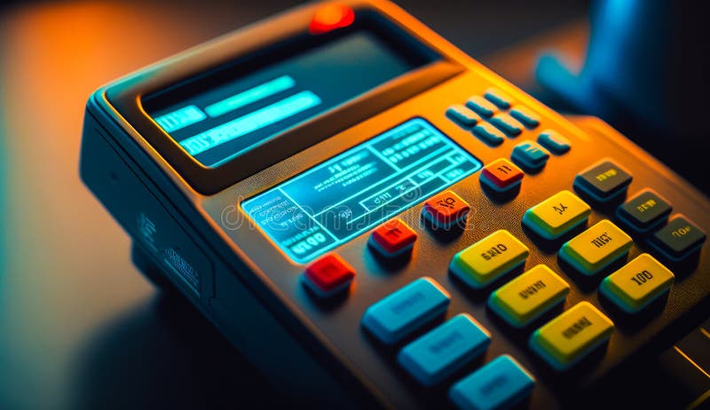 Calculator Sitting on Top of Table. Generative AI Stock Illustration ...
