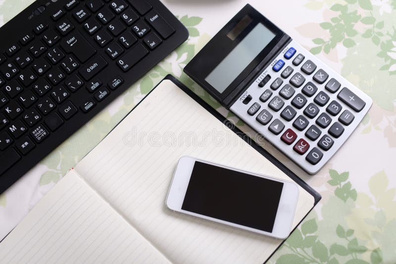 Calculator with Smart Phone Stock Photo - Image of fingers, consume ...