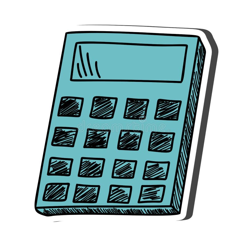 Calculator Sticker stock vector. Illustration of cartoon - 255456691