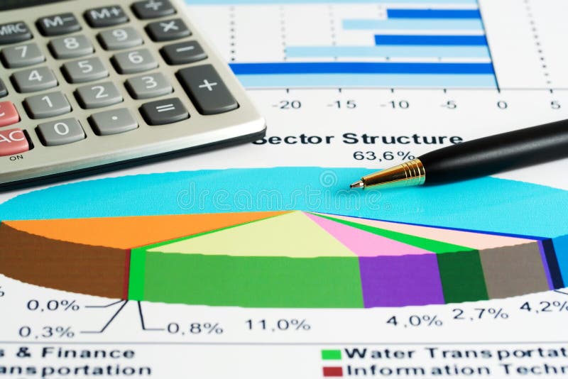 Calculator and Stock Index Diagram. Stock Image - Image of economy ...
