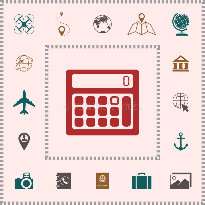 Calculator symbol icon stock vector. Illustration of calculator - 128431848