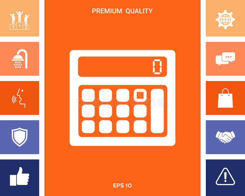 Calculator symbol icon stock vector. Illustration of electronic - 131063570
