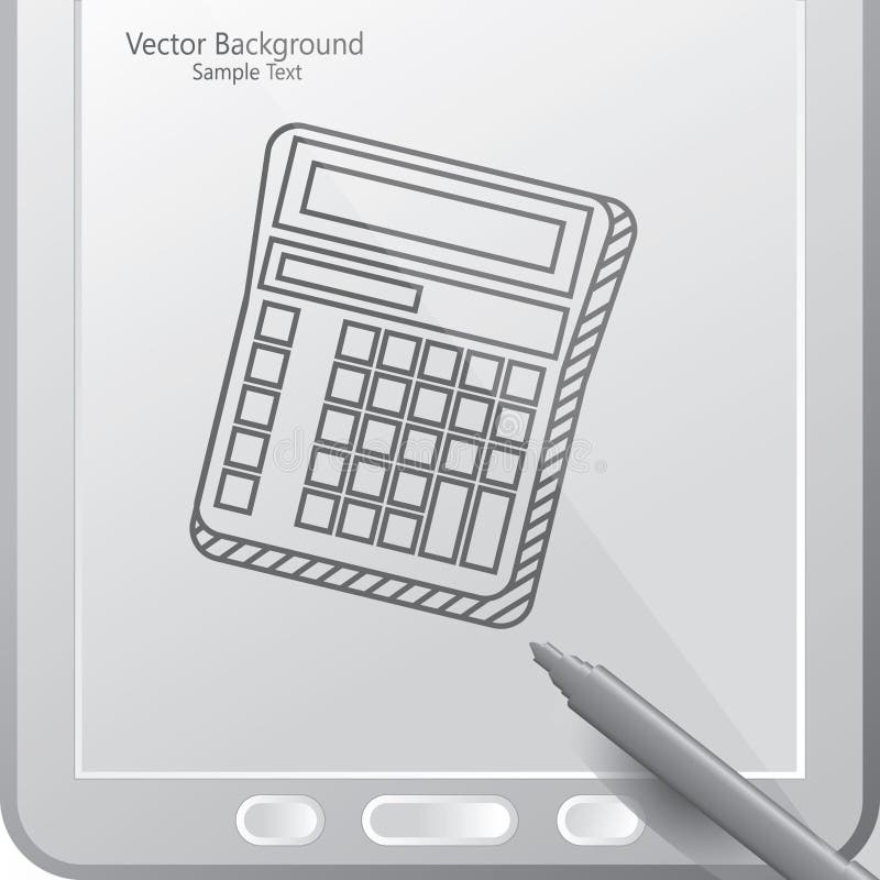 Calculator in a Tablet with Stylus. Vector Illustration Decorative ...