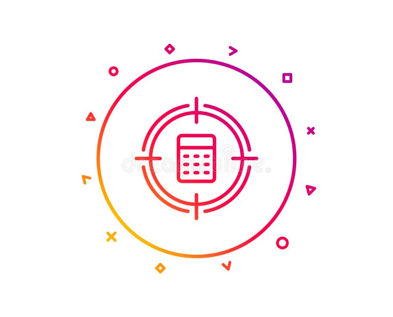 Calculator in Target Line Icon. Accounting Sign. Vector Stock Vector ...