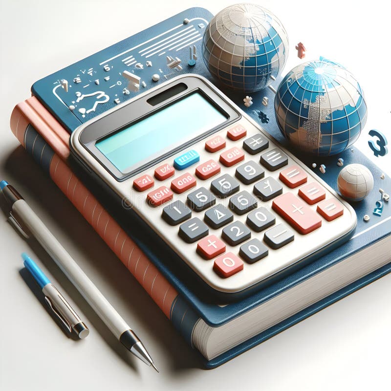 Calculator and Textbook Isolated Vector Concept As an Isolated of a ...