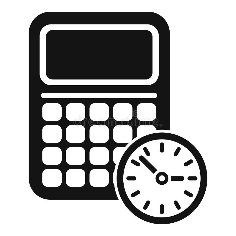 Calculator Time Icon Simple . Clock Project Stock Illustration ...