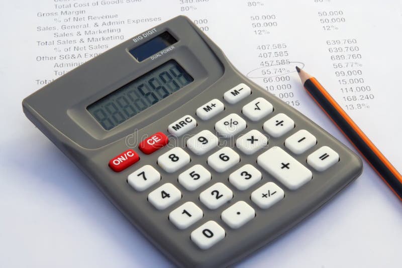 Calculator Tool and Financial Report. Stock Image - Image of computer ...