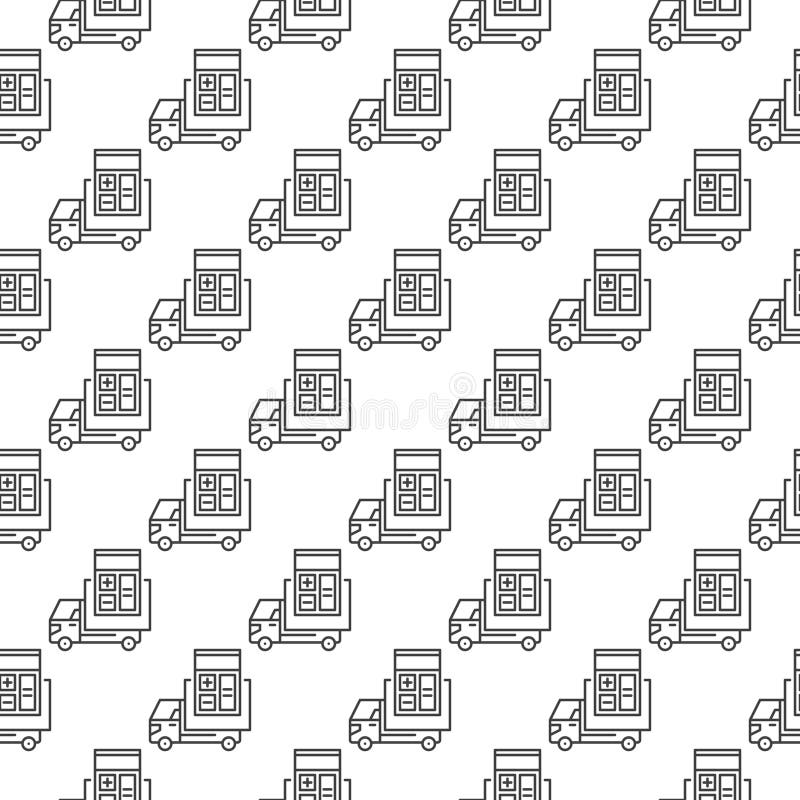 Calculator and Truck Vector Delivery Cost Calculation Seamless Pattern ...