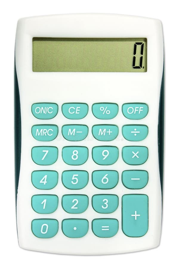 Calculator with Turquoise Color Buttons Stock Image - Image of office ...