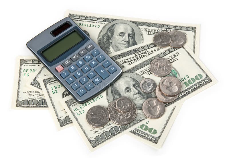 Counting Money on Computer Calculator Stock Photo - Image of electronic ...