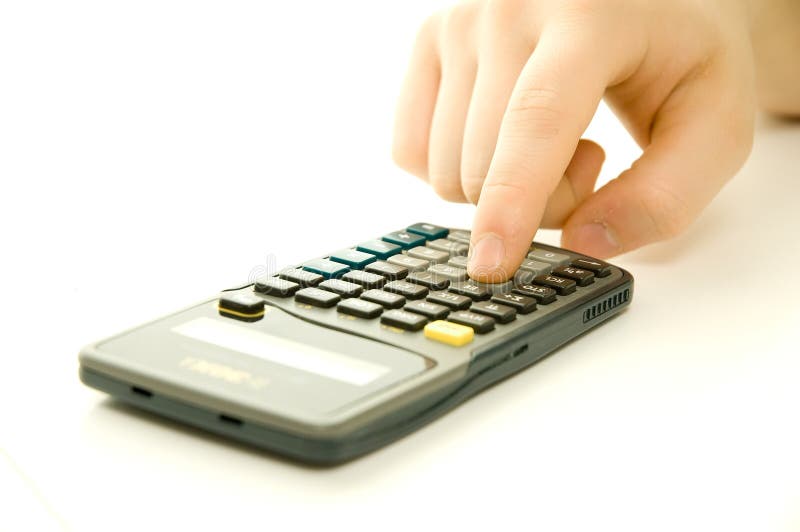 Calculator in use stock photo. Image of closeup, copyspace - 4968812