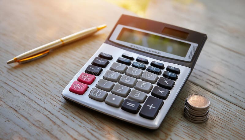 Calculator Used for Financial Planning and Calculations Stock ...