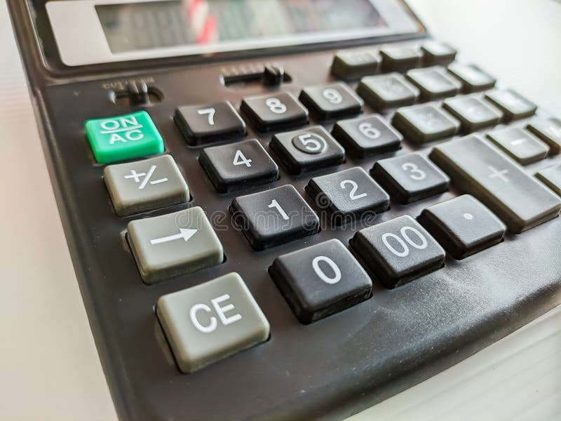 Black Calculator Button Close Up Stock Image - Image of help, close ...