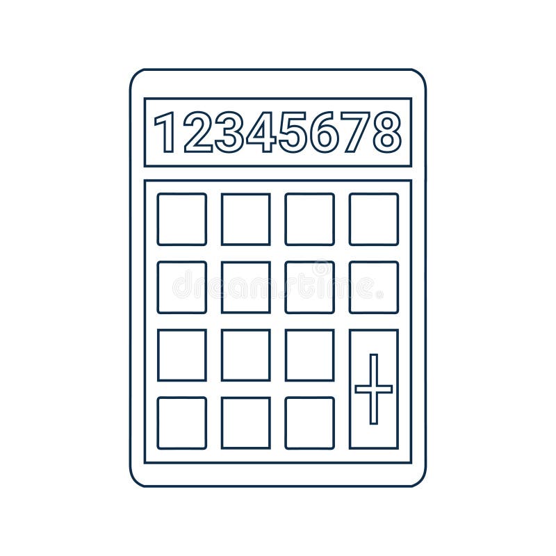 Calculator Vector Icon, Digital Calculate Machine Stock Illustration ...