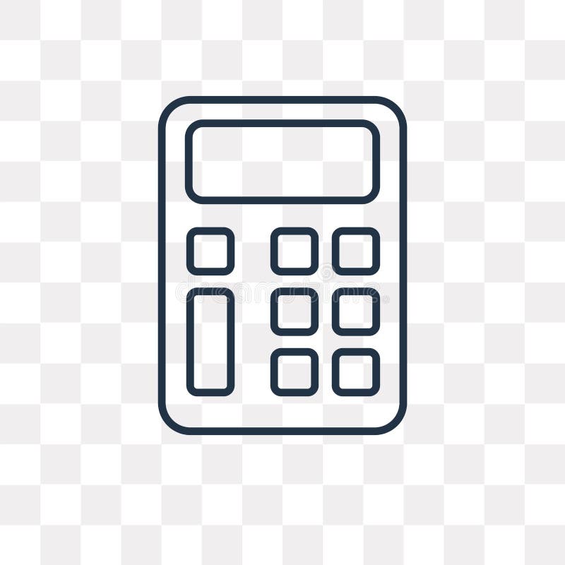 Calculator Vector Icon Isolated on Transparent Background, Linear ...