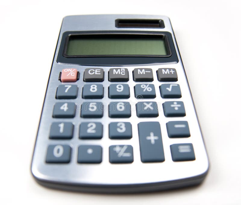 Calculator on White Background Stock Photo - Image of count, background ...