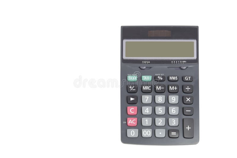 Calculator on White Background. Clipping Path Stock Image - Image of ...