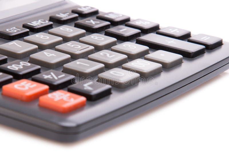 Calculator on a White Background Close-up Stock Image - Image of modern ...