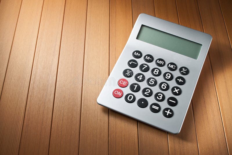 Calculator Wood Background stock photo. Image of data - 91478276