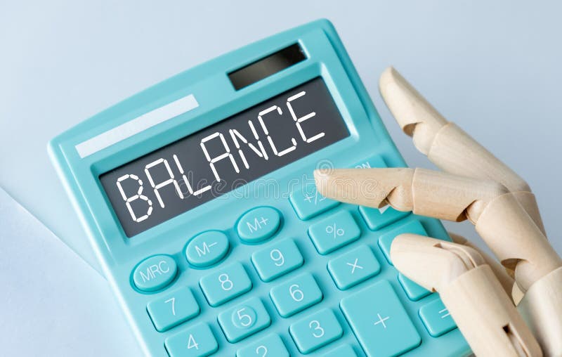 A Calculator with the Word Balance Written on it Stock Photo - Image of ...