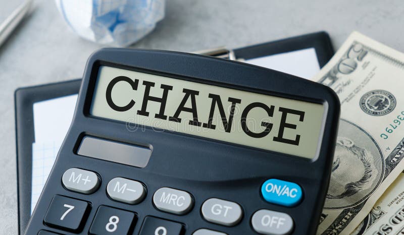 A Calculator with the Word Change Written on it Stock Image - Image of ...