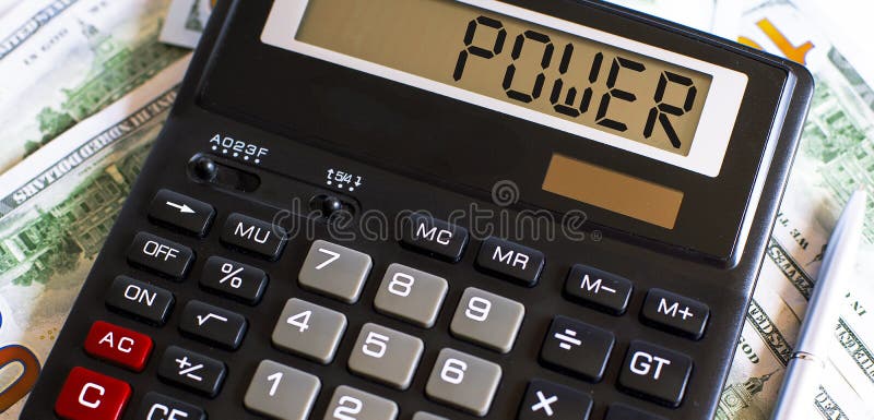 Calculator with the Word POWER on the Display Stock Image - Image of ...