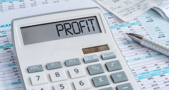A Calculator with the Word Profit Stock Illustration - Illustration of ...