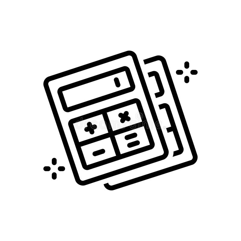 Black Line Icon for Calculators, Solve and Problem Stock Vector ...