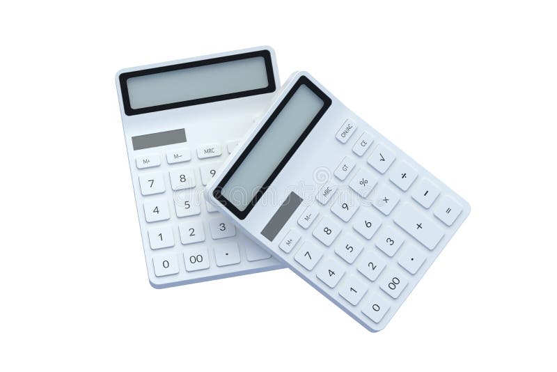 Calculators Isolated on White Background Stock Illustration ...