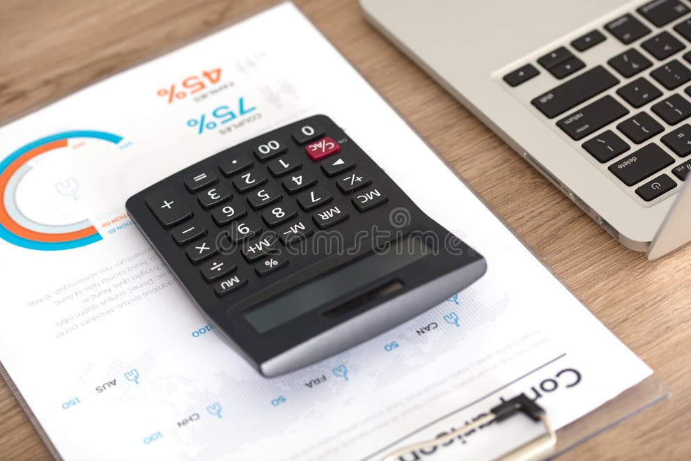 Calculators and Other Business Tools on the Desk Stock Photo - Image of ...