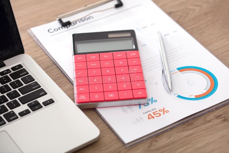 Calculators and Other Business Tools on the Desk Stock Photo - Image of ...