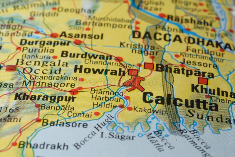 Calcutta road map stock photo. Image of famous, destination - 80603820