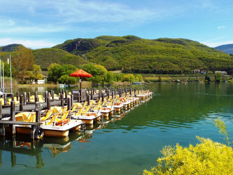 Lake Caldaro View Over the Popular Lake at South Tyrolean Wine Route ...
