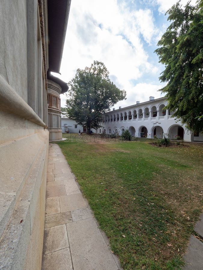 Caldarusani Monastery Inner Courtyard, Romania Stock Image - Image of ...