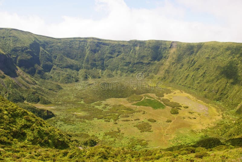 Caldeira Do Faial Volcanic Crater, Azores Stock Image - Image of ...
