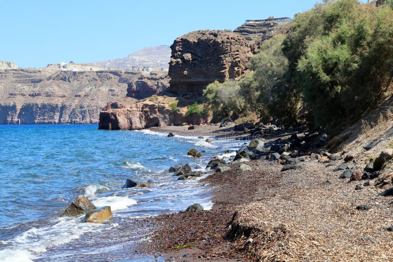 Caldera beach, Santorini stock image. Image of islands - 310055749