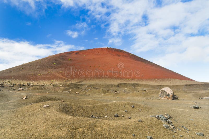 Caldera Colorada I Lanzarote, Spanien Arkivfoto - Bild av vulkaniskt ...