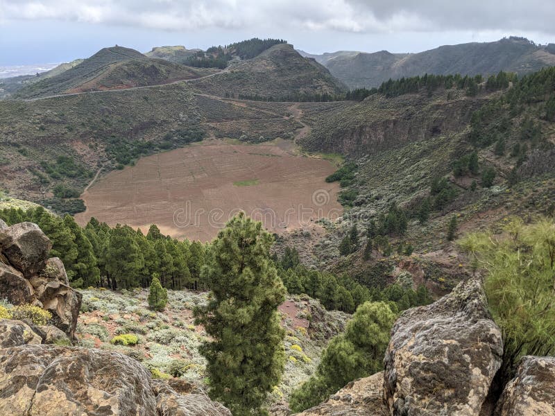 Caldera De Los Marteles on Gran Canaria Island in Spain Stock Image ...