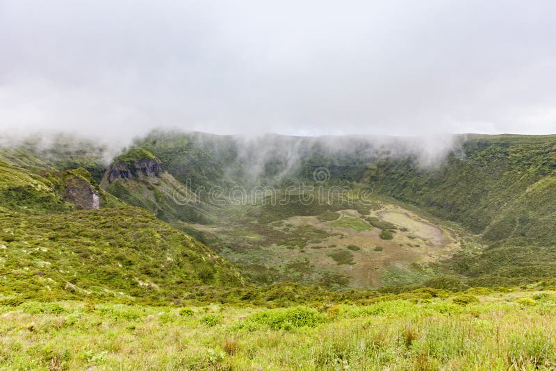 Caldera of Faial Island, Azores Stock Image - Image of autonomous ...