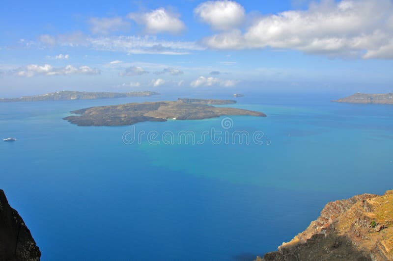 Caldera View on Greek Island Santorini Stock Photo - Image of cyclades ...