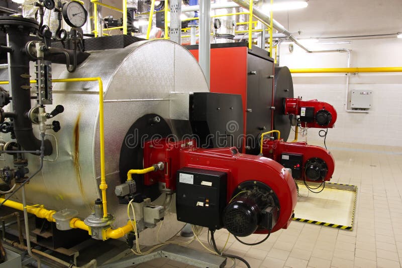 Calderas De Gas En Sitio De Caldera De Gas Foto de archivo - Imagen de ...