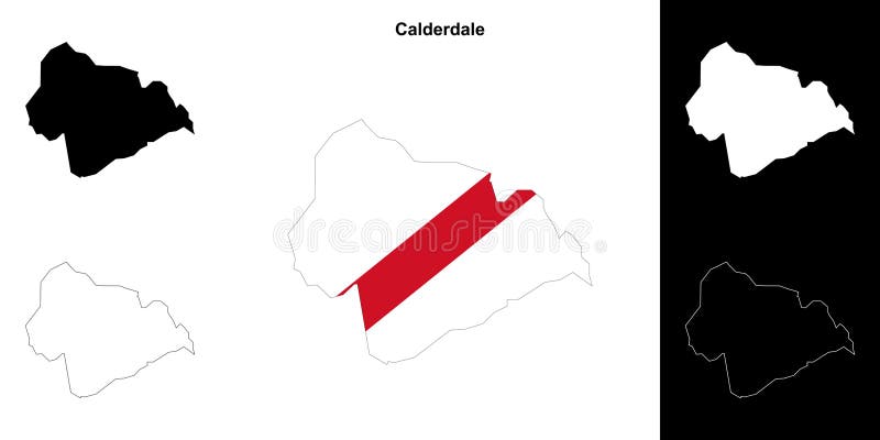 Calderdale outline map stock vector. Illustration of calderdale - 323768120
