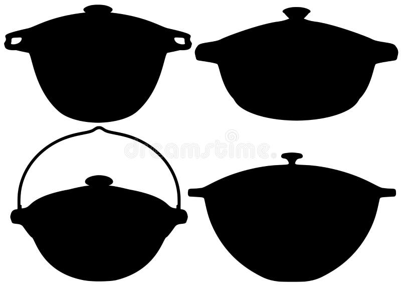 Calderos para cocinar ilustración del vector. Ilustración de grande ...