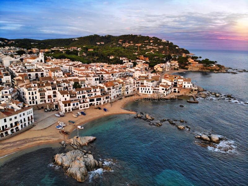 Calella De Palafrugell Sunset Stock Photo - Image of sightseeing ...