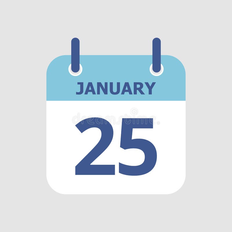 Calendário 25o janeiro ilustração do vetor. Ilustração de planejador ...