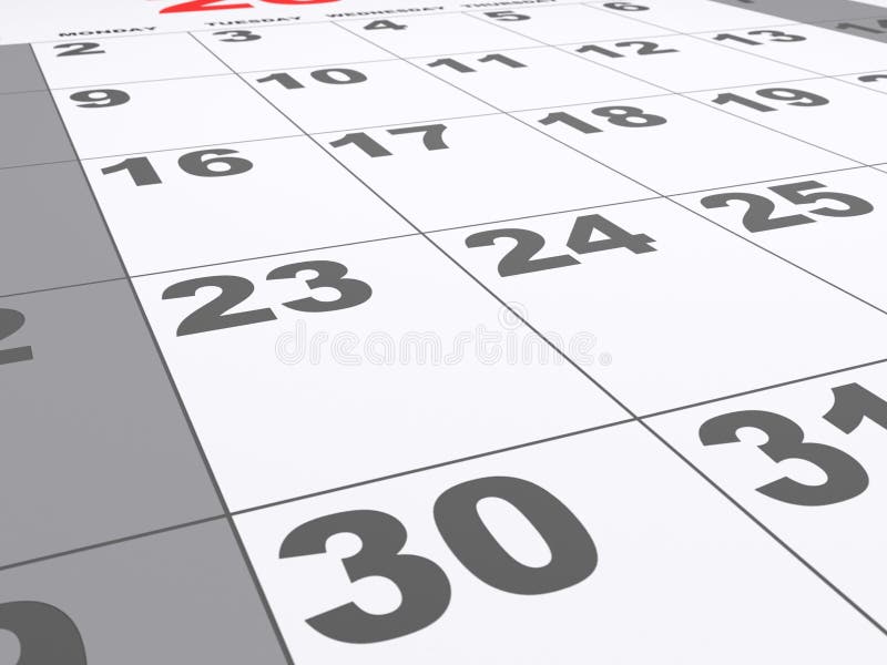 Monthly Calendar - 15th Day Circled Stock Illustration - Illustration ...