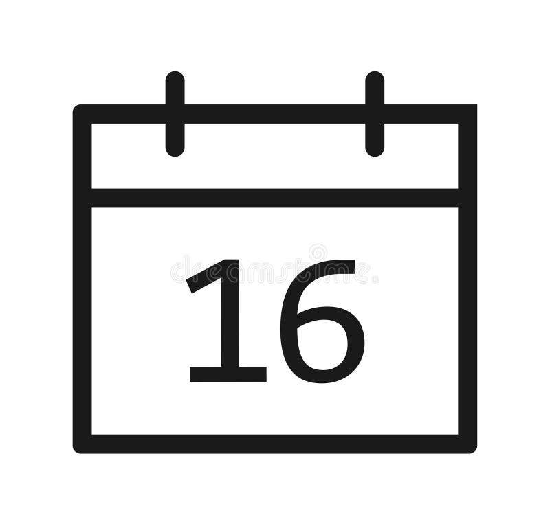Calendar Day Sixteen Date Icon Stock Vector - Illustration of date ...