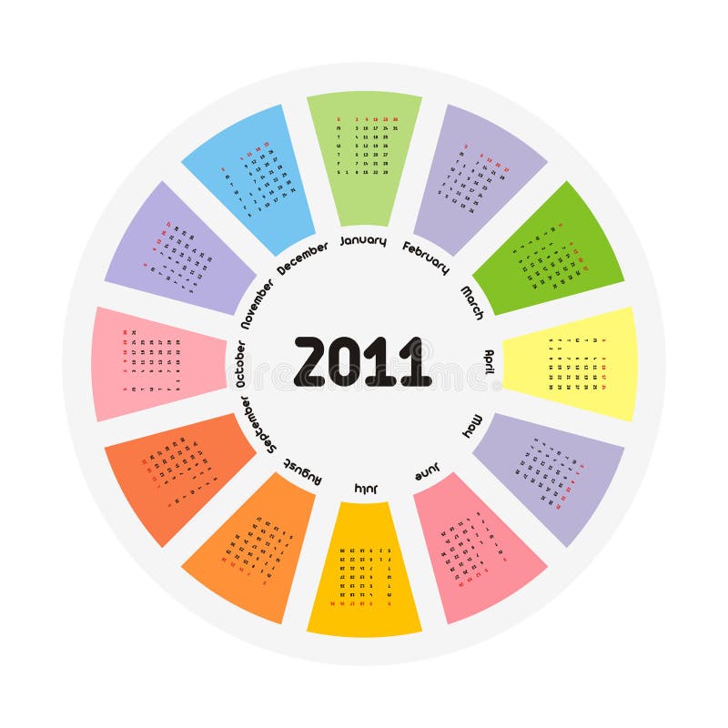 Circle Calendar 2015 Year Template Stock Vector - Illustration of ...